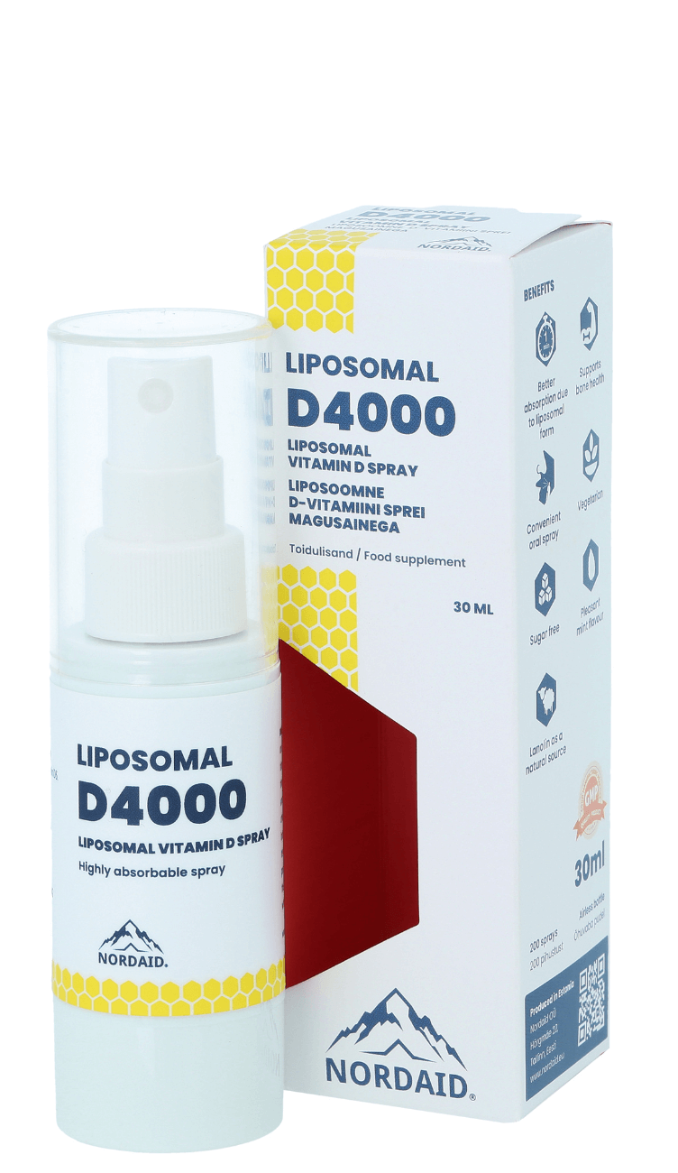 Nordaid liposoomne D vitamiin sprei 4000IU - 200 pihustust pudelis ...